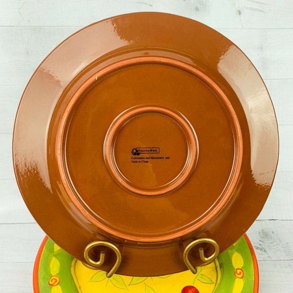 Hausenware | Dining | Hausenware Cherries Yellow Dinner Plates Set 4 ...